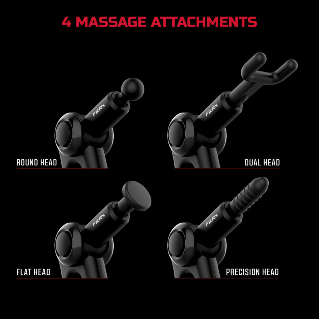 Muscle Massage Gun Pro – Multi-Angle, 4 Attachments - FitRx™