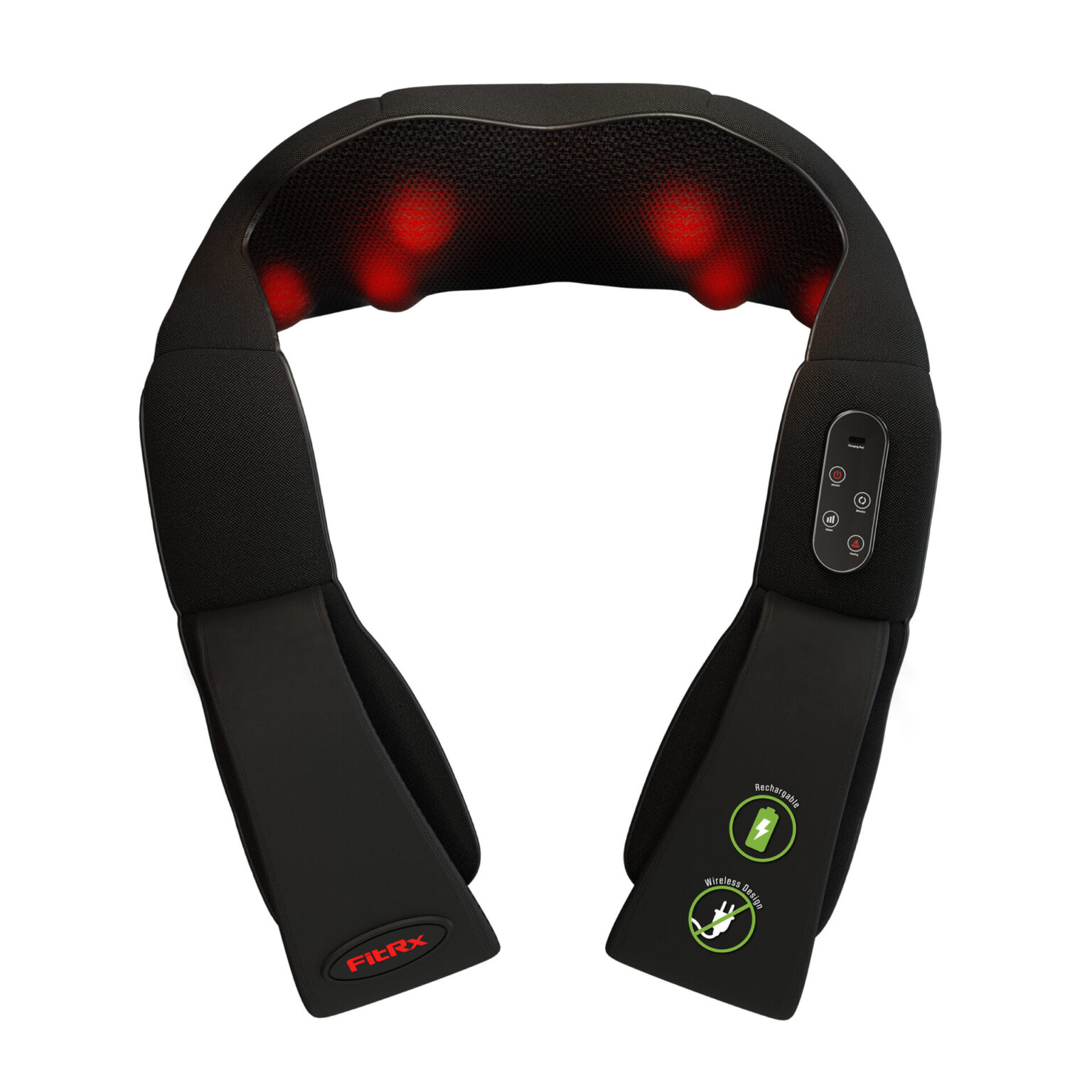 Cordless Shiatsu 3D Massager – Heat, 3 Speeds, Rechargeable - FitRx™