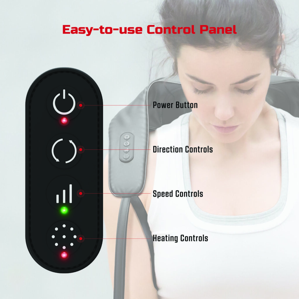 Shiatsu Pro Back & Neck Massager – 3 Modes, Heat Settings - FitRx™