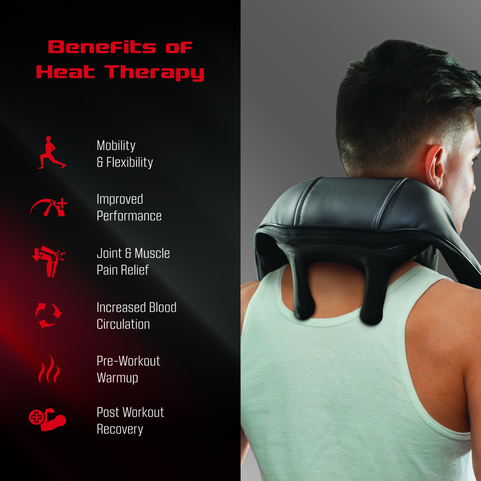 Shiatsu Pro Back & Neck Massager – 3 Modes, Heat Settings - FitRx™