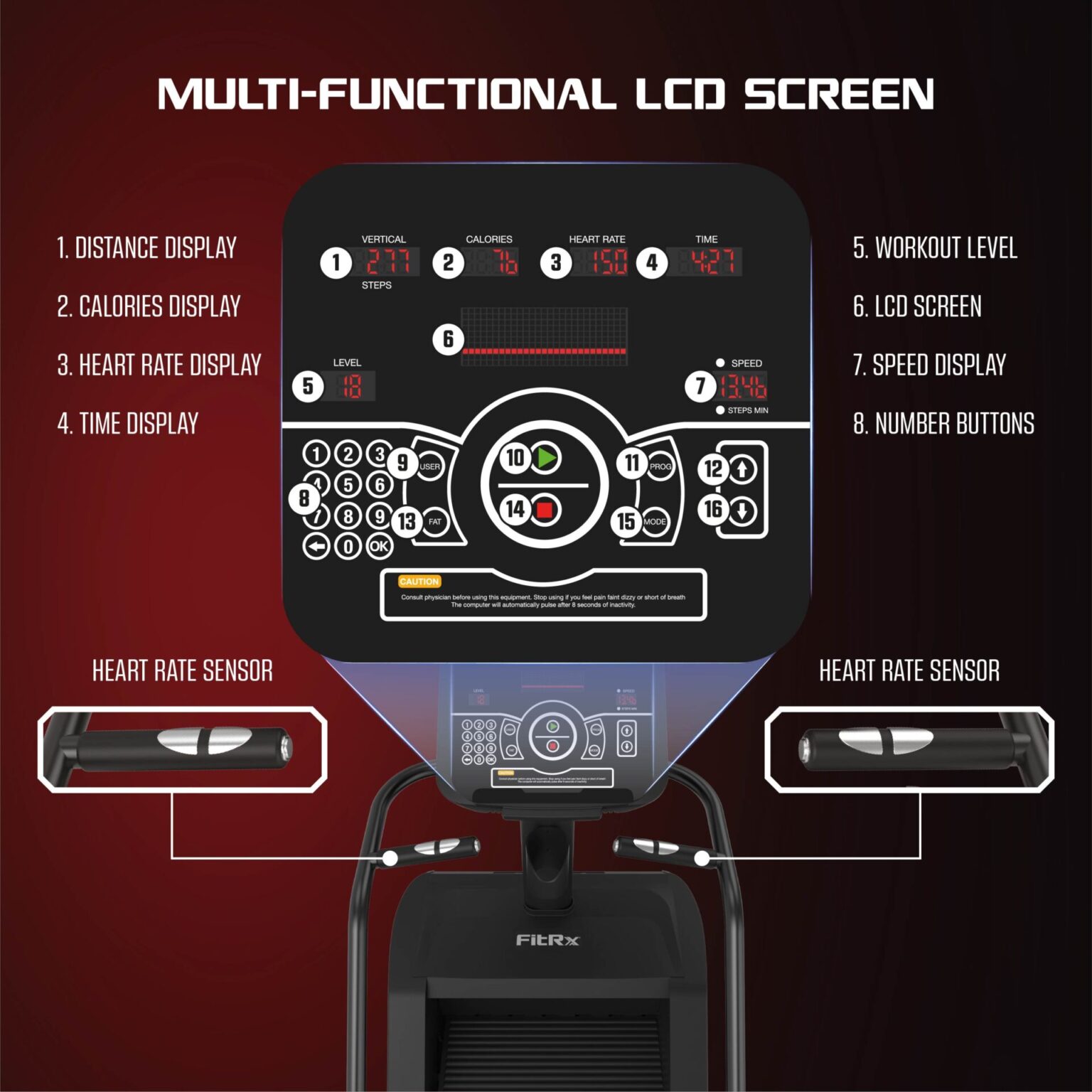 Summit Stair Climber Machine with LCD Display, 440lb Capacity - FitRx™